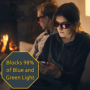 TrueDark Twilights Elite Blue Light Blocking Glasses to Reduce Eye Strain and UV Glare for Better Sleep - Men & Women, Computer Screen, Gaming, TV, Phone - by Dave Asprey
