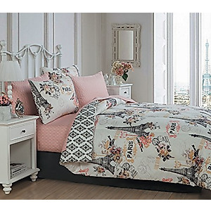 Geneva Home Fashion Avondale Manor 8-Piece Cherie Comforter Set Queen, Coral