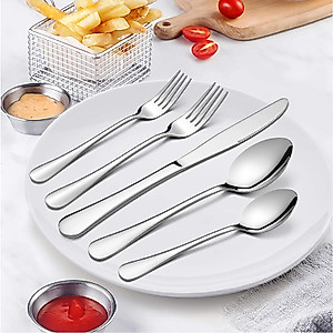 E-far Salad Forks Set of 12, Appetizer Dessert Forks Stainless Steel, Silverware Flatware Small Forks, Mirror Finish, Dishwasher Safe, 6.7-Inch