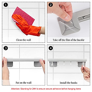 Toplive Knife Storage Rack Block, Wall Mount Fruit Knife Holder with 6 Hooks for Home Kitchen Multi-functional Punch-Free Knife Holder for Knife Spatulas Scraper Scissors