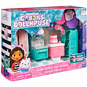 Gabby's Dollhouse, Bakey with Cakey Kitchen with Figure and 3 Accessories, 3 Furniture and 2 Deliveries, Kids Toys for Ages 3 and up
