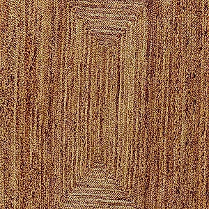 Taylor & Logan Prima Natural Fiber Jute Area Rug 8' x 10' - Braided Indoor Jute Rug - Natural Area Rugs