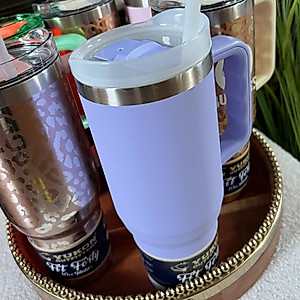 Yukon Outfitters Fit Forty 40oz Double Wall Vacuum Insulated Stainless Steel Tumbler with Reusable Straw & Ergonomic Handle | For Hot or Cold Beverage, Lavender
