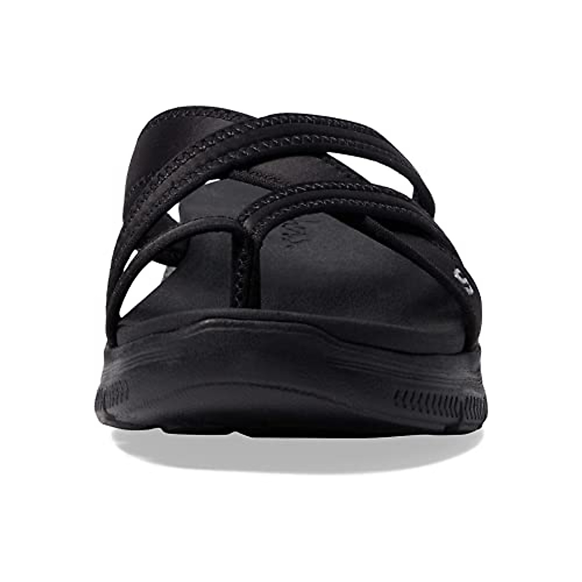 Skechers Women's Flex Appeal 4.0-Startup 3.0 Sport Sandal, Black/Black, 7