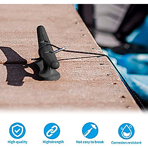 PHITUODA 3 Inch Nylon Boat Cleats Black Dock Cleats Boat Rope Tie Cleats for Kayak, Marine, Nautical Decor, Pack of 2