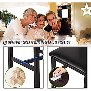 FDW Dining Wood Set Kitchen Table and Chairs for 4 Person, Style1, Brown