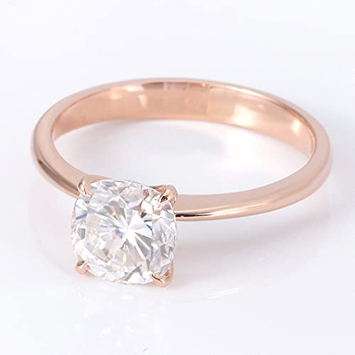 Diamond Jewelry Round Brilliant Cut Moissanite 2.50 CT Solitaire Wedding Engagement 14K Solid Rose Gold Certified Wedding Ring (12)