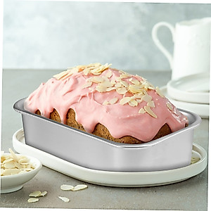 HEMOTON Professional Use Baking Tray 3 Pcs Toast Cake Baking Plate Sturdy Easy to Clean Silver Color