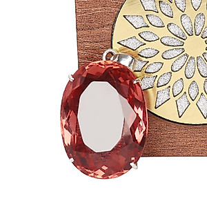 GEMHUB 19.39 Gram Oval Shape Alexandrite Gemstone Pendant Without Chain Sterling Silver Pendant Without Chain Faceted Oval Cut