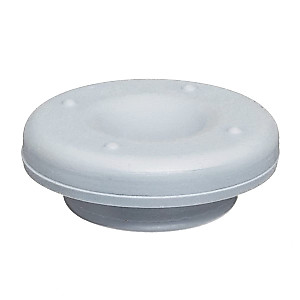 Wheaton 224100-175 Rubber 20mm Straight Plug Style Stopper, Gray Chlorobutyl-Isoprene Blend/40 PTFE Faced (Case of 1000)