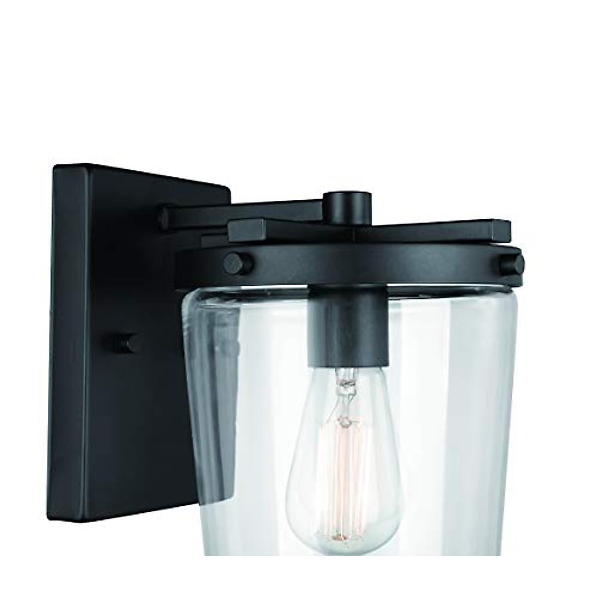 Globe Electric 44632 1-Light Outdoor Wall Sconce, Dark Bronze, Clear Glass Shade