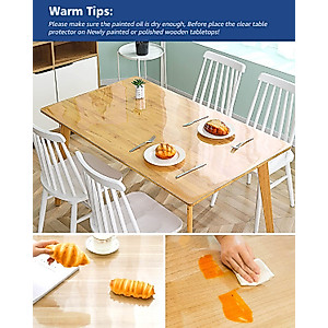 16X48 Inch Clear PVC Table Cover 1.5mm Thick Crystal Table Topper Protector Rectangular Vinyl Plastic Desk Pad Transparent Tablecloth for Side End Table Night Stand Dresser