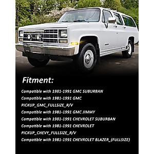 Bestview LED Side Marker Lights Compatible with 1981-1991 Chevy C10 C20 C30 GMC C1500 C2500 Suburban Blazer Jimmy, Driver & Passenger Side, Smoked Lens