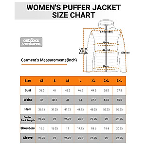 Outdoor Ventures Women's Packable Lightweight Full-Zip Puffer Jacket with Hood Quilted Winter Coat