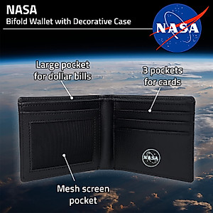 NASA Bifold Wallet in a Decorative Tin Case, Multi
