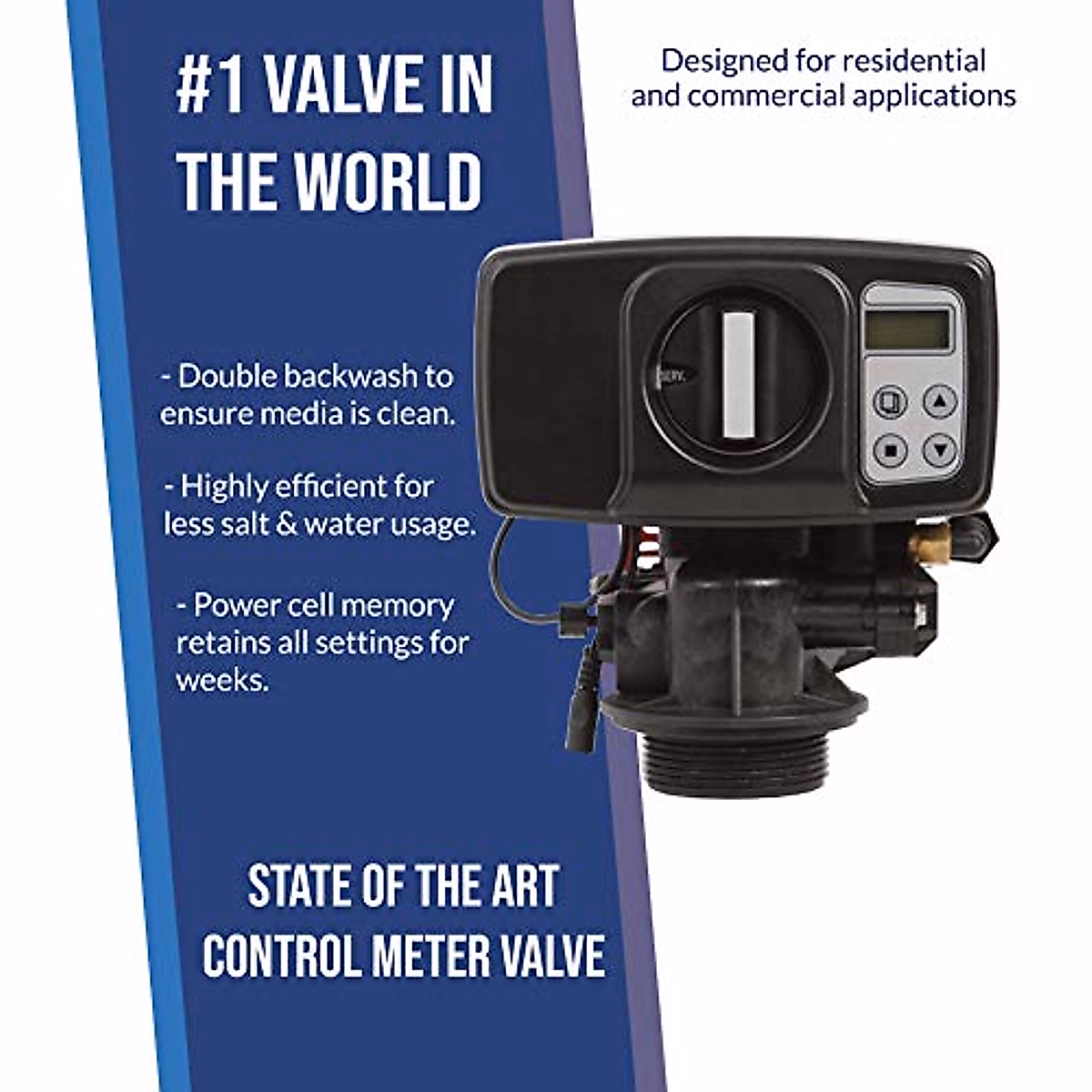 LUGANO Platinum Series - 10” X 54” Water Softener with Full-Jacket, 10% Resin, Catalytic Carbon, KDF Distributor Tube and State-of-the-art Control Valve - 48,000 grain