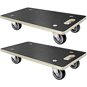Double Rhombus 2 Pcs Wood Platform Dolly, 551 Lbs Capacity Moving Dolly Heavy Duty Furniture Dolly 4 Wheels Rectangle Multifunctional Mover Carrier for Piano Furniture Couch Washing Machine Fridge