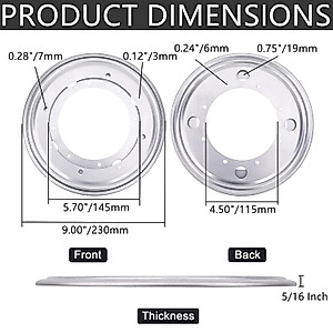 RHBLME 2 Pack 9 Inch Lazy Susan Hardware, 360° Rotating Bearing Plate 5/16" Thick, 750lbs Heavy Duty Lazy Susan Turntable Swivel Base for Rotating Table, Kitchen Cabinet, Serving Tray