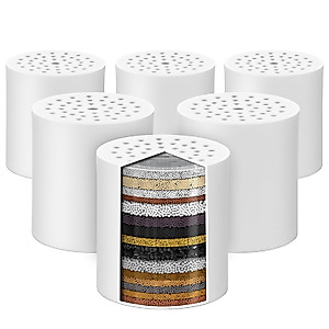 6 Pack 20 Stage Shower Filter Replacement by Cenipar Shower Cartridge Filter, Shower Head Filter Refill with Vitamin C Shower Head Replacement Filter for Hard Water