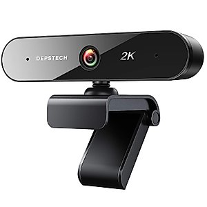 DEPSTECH Webcam with Microphone for Desktop, 2K QHD USB Web Cam with Auto Light Correction, Desktop Computer Camera Streaming Camera for Video Conferencing, Teaching, Streaming, and Gaming