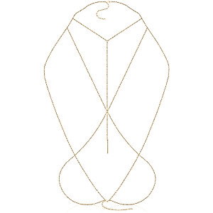 18K Gold And Silver Plated Body Chains, One Size, Gold Plated, no