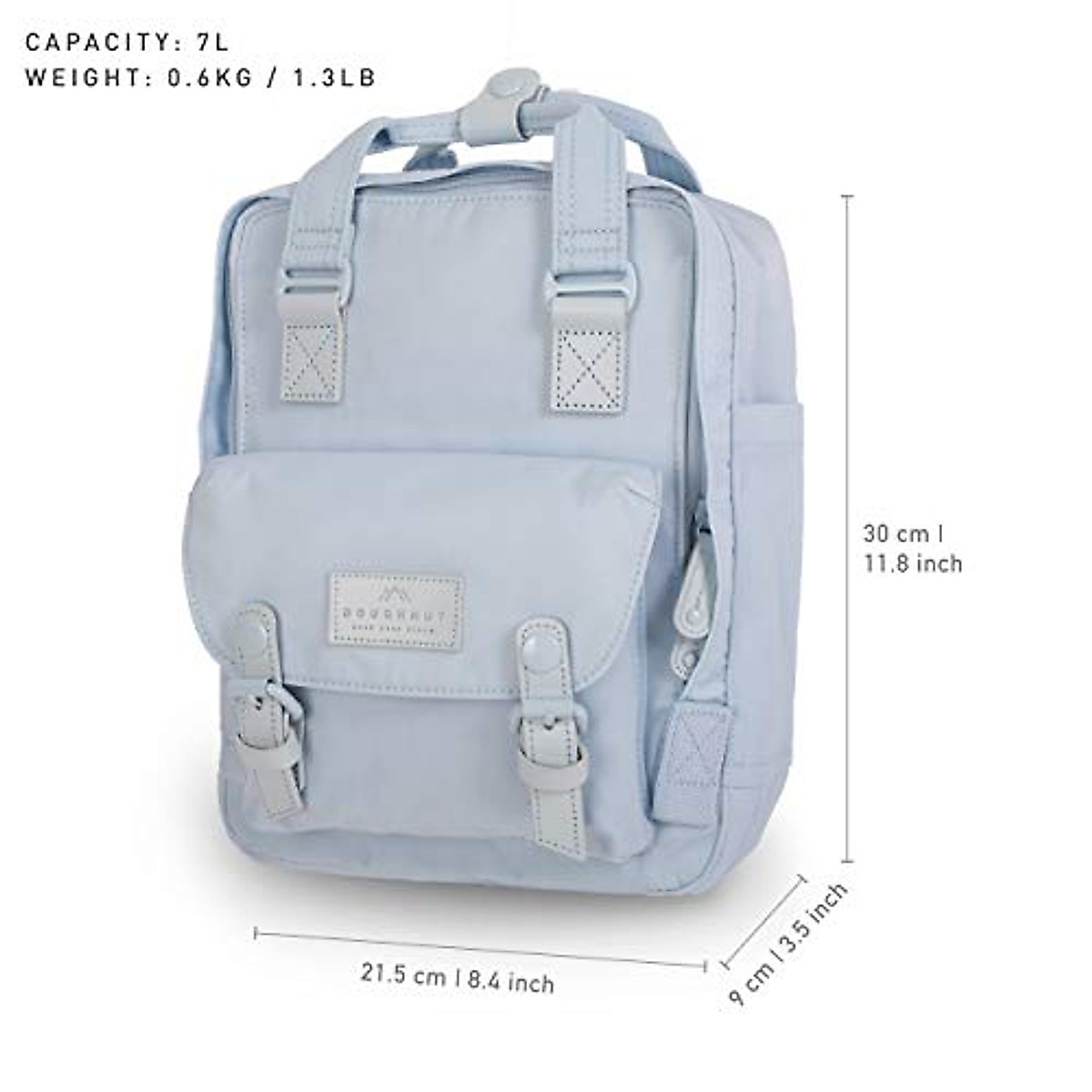 Doughnut Macaroon Mini Pastel 7L Travel School Ladies College Girls Lightweight Casual Daypacks Bag Small Backpack (Blau hellblau)