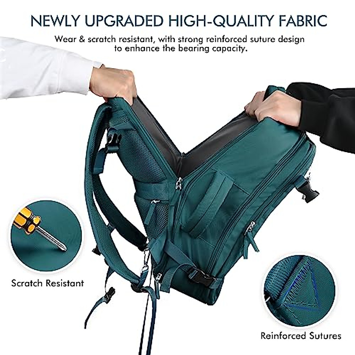 Beraliy Large Travel Backpack, Flight Approved Personal Item Bag, 17 Inch Laptop Backpack, 40L Carry On Luggage Daypack, Business Weekender Overnight Bag, Peacock Blue