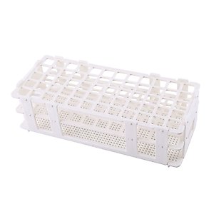 Plastic Test Tube Rack Detachable Holder Storage Stand, Holds 60, for 16mm Dia. Tubes White