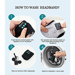 Voerou Sleep Headphones, Adjustable Bluetooth Headband Headphones, Ultra-Long Play Time Sleeping Headphones with Built in HD Hi Fi Speakers, Perfect for Sleep, Workout, Tennis, Yoga, Travel, Insomnia