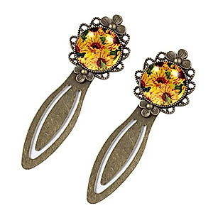 Bookmark, 2 Pack Bookmarks for Book Lovers, Summer Floral Sunflower Butterfly Vintage