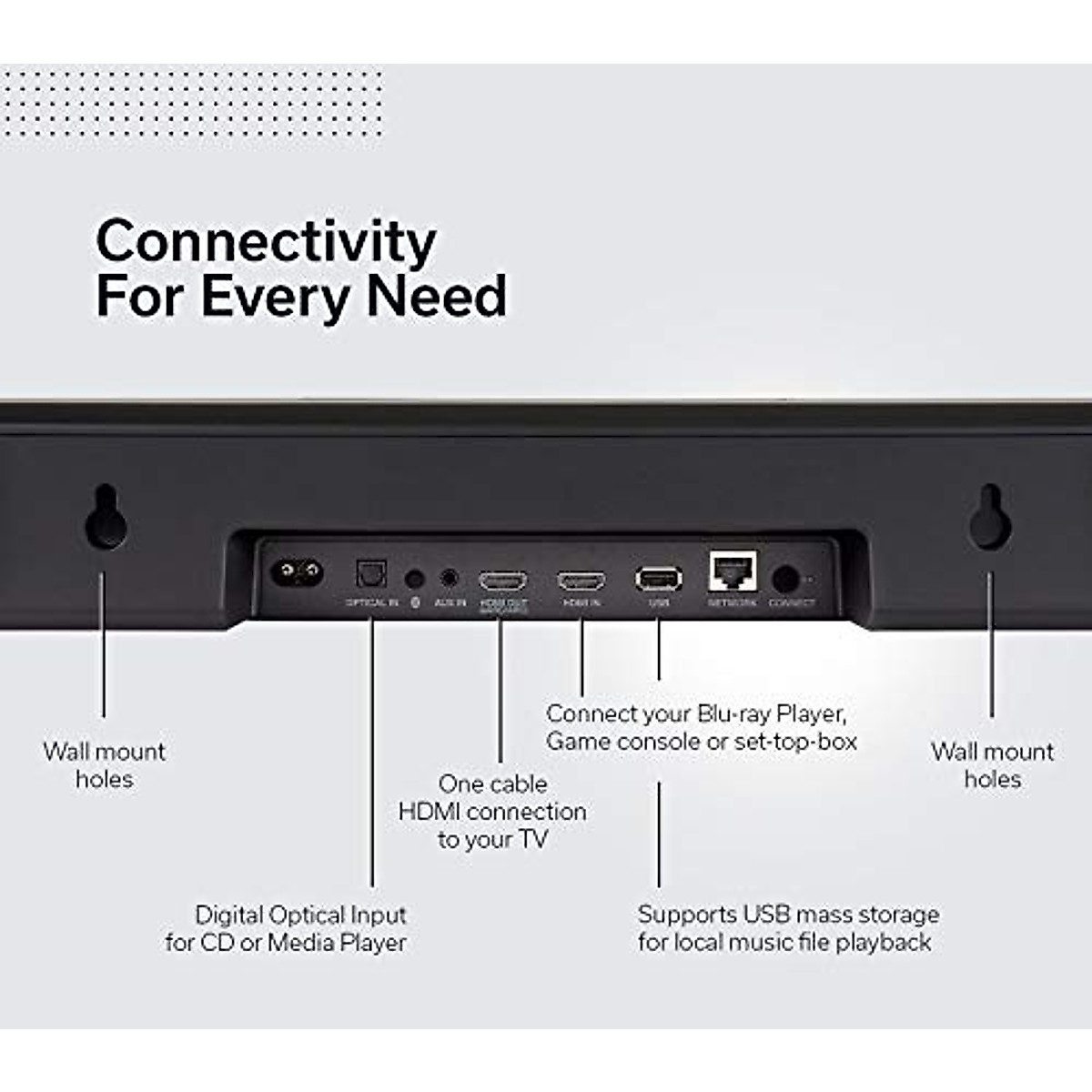 Denon Home Sound Bar 550 - Compact 3D Surround Sound, Dolby Atmos & DTS:X, Built-in HEOS, Amazon Alexa, Seamless Integration with Denon Home 150, 250, 350 Wireless Speakers for Multi-Room Audio, Black