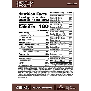 SlimFast Meal Replacement Shake, Original Creamy Milk Chocolate, 10g of Ready to Drink Protein for Weight Loss, 11 Fl. Oz Bottle, 4 Count (Packaging May Vary)