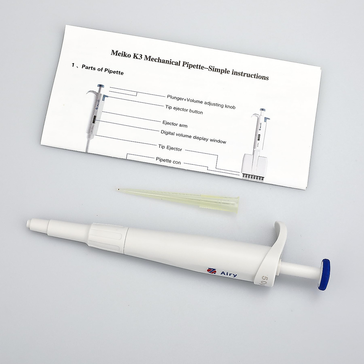 50μl Pipettor Pipette MicroPipette, Single-Channel Manual Adjustable Variable Volume Pipettes, Autoclavable pipettor, Micropipette, Variable Volume for Scientific and Home Use
