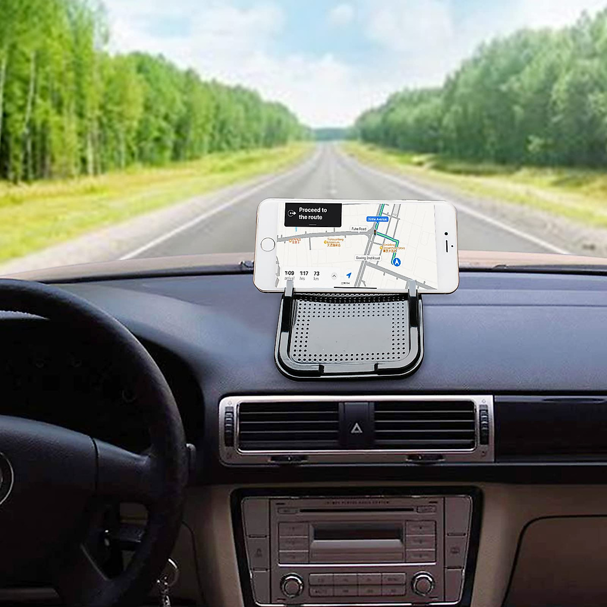 ZC GEL Anti Slip Gel Pad Phone Holder for Car, Removable and Reusable Anti Slip Dashboard Pad with Heat Resistant and Damage Free Sticky Gel Pads for Sunglasses, Keys, Coins and More (7.3" x 4.2")