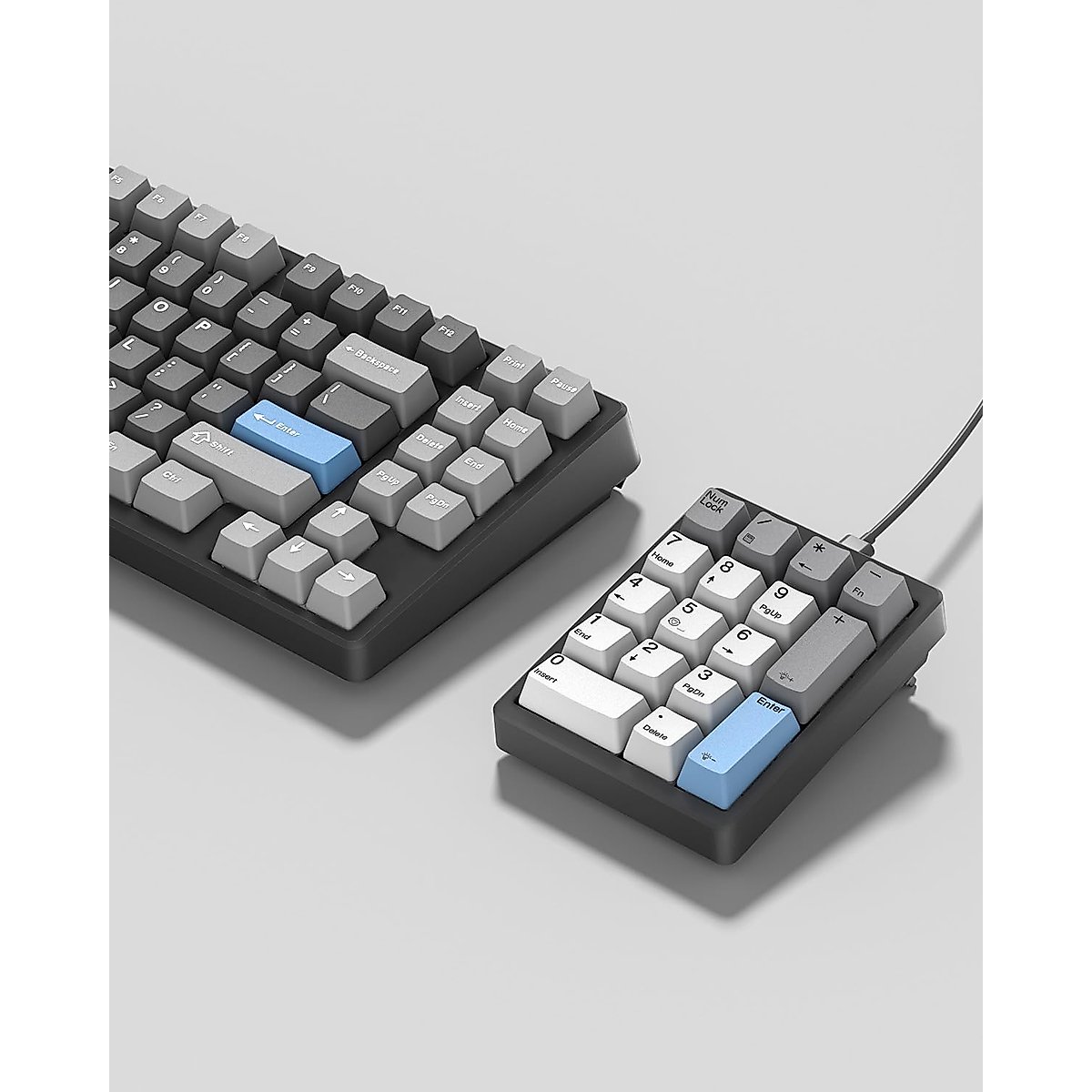 Kisnt Mechanical Number Pad,Hot Swappable Numpad Wired USB 17 Keys Keypad White Backlit Numeric Keypad with PBT Keycaps for Laptop PC Compact Keyboards (Black, Brown Switch)