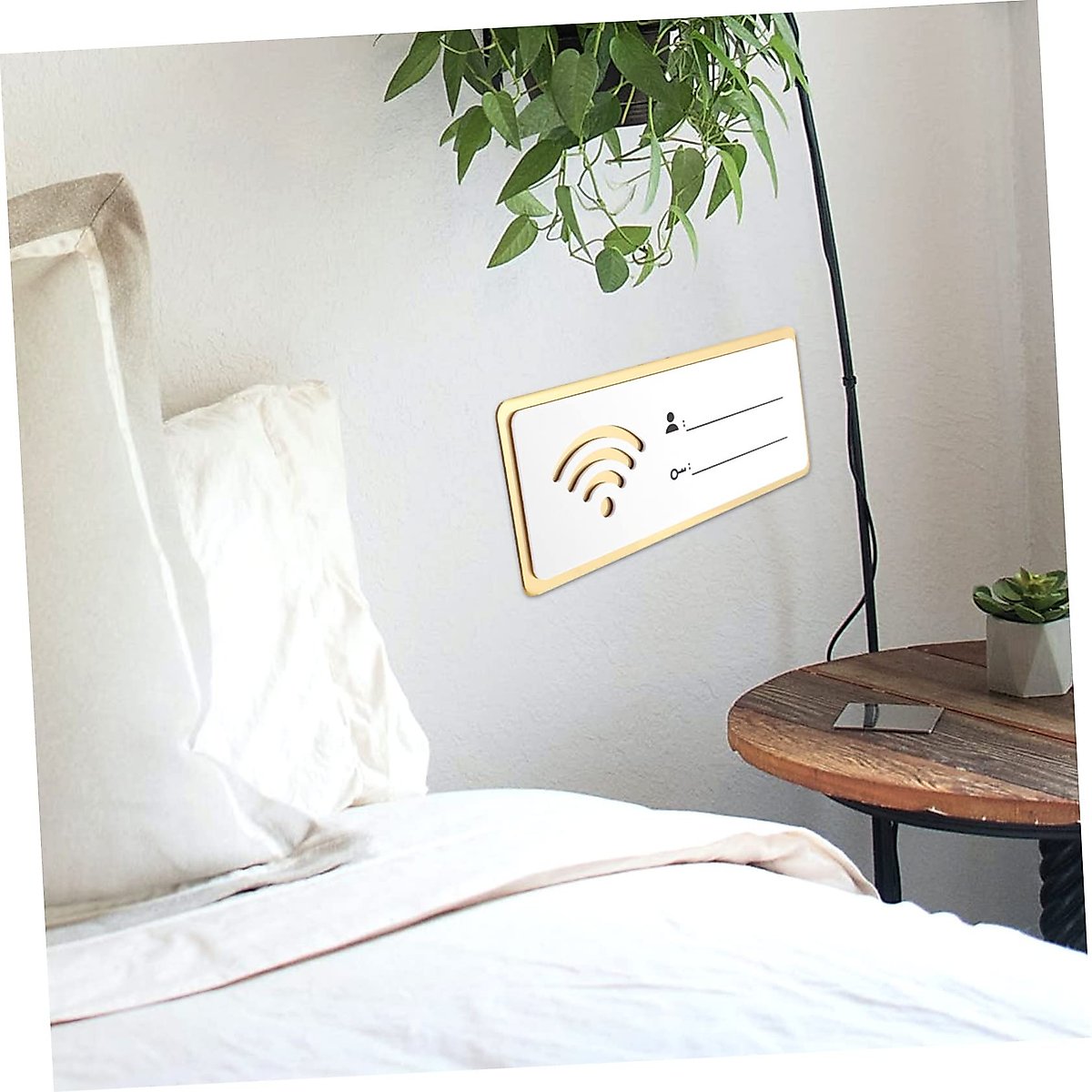 Operitacx Wifi Plaque for Wall Acrylic Wifi Password Sign Network Coverage Sign Easy to Read Password