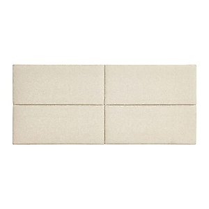 Main + Mesa NoSom Sound Reducing Four Panel Linen Blend Upholstered Headboard, Natural, Queen