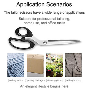 10-Inch All-Purpose Sharp Fabric Scissors - Heavy-Duty Stainless Steel Professional Shears for Cutting Clothes, Leather - Ideal for Tailor, Home, Office Use.