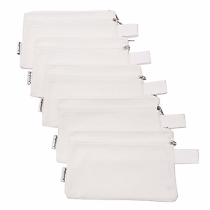 Augbunny 100% Cotton 16oz Canvas Zipper Makeup Pouch, Coin Purse, Cellphone Purse, Pen/Pencil Case 5-Pack