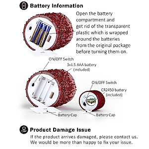 Furora LIGHTING Red Glitter Real Wax LED Candles with Remote and Timer, 4 Pillars and 4 Votives Pack of 8, Flameless Flickering Candles for Home Décor, Battery Included