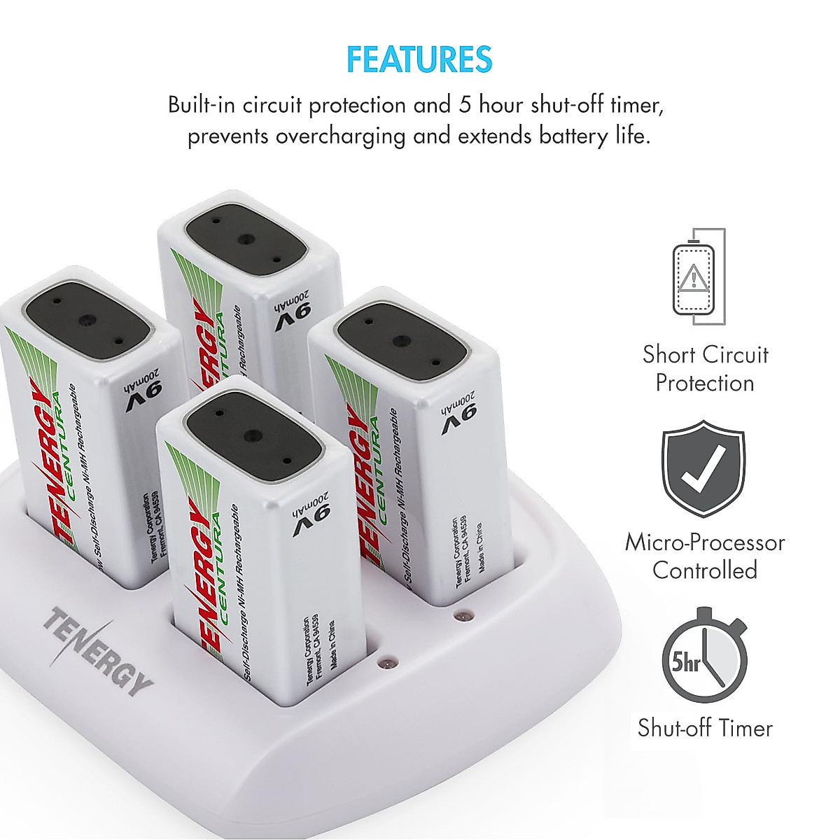 Tenergy Smart 9V 4 Bay Charger TN136