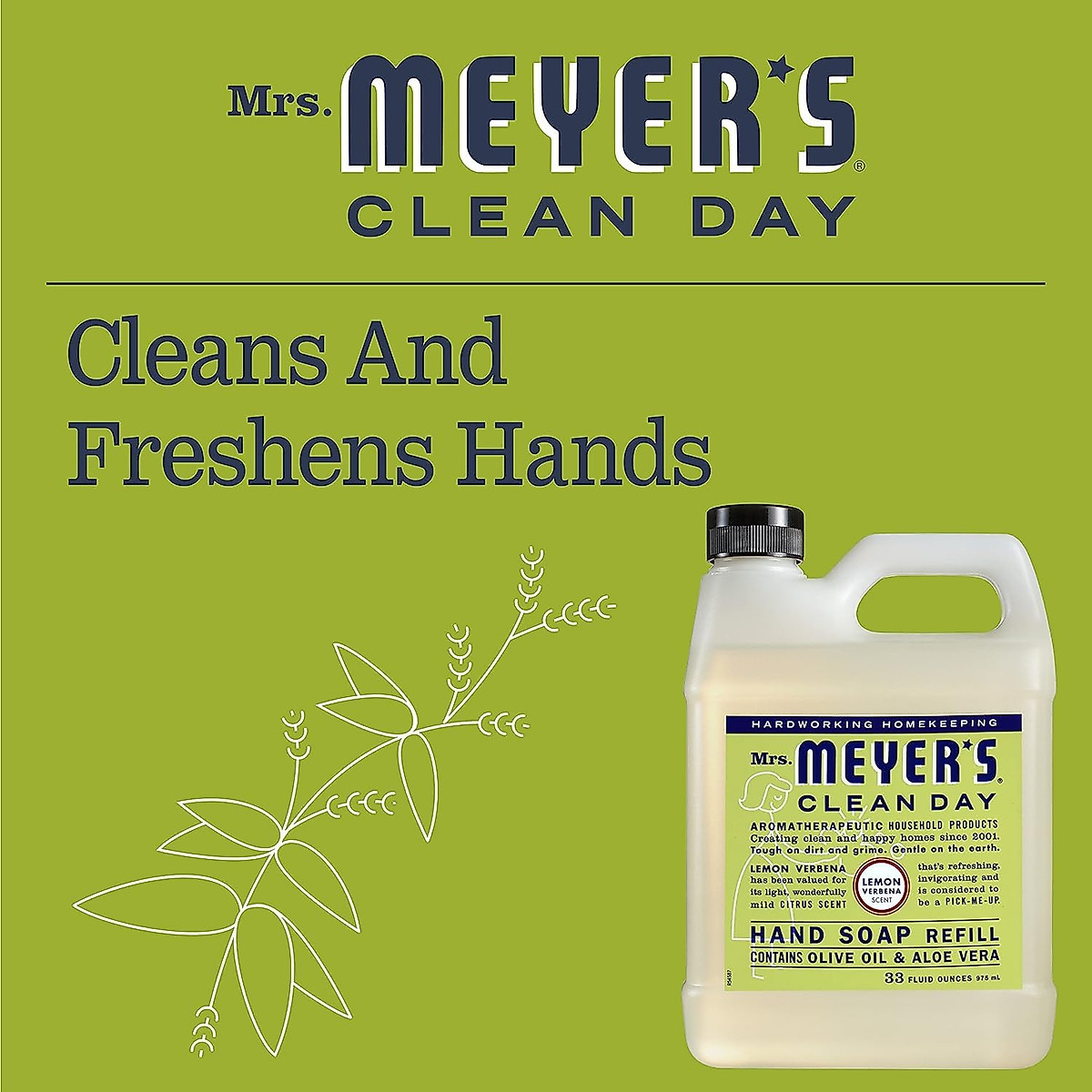 Earth Friendly, Mrs. Meyers Liquid Hand Soap Refill 33 Oz Lemon Verbena Scent - Pack of 6