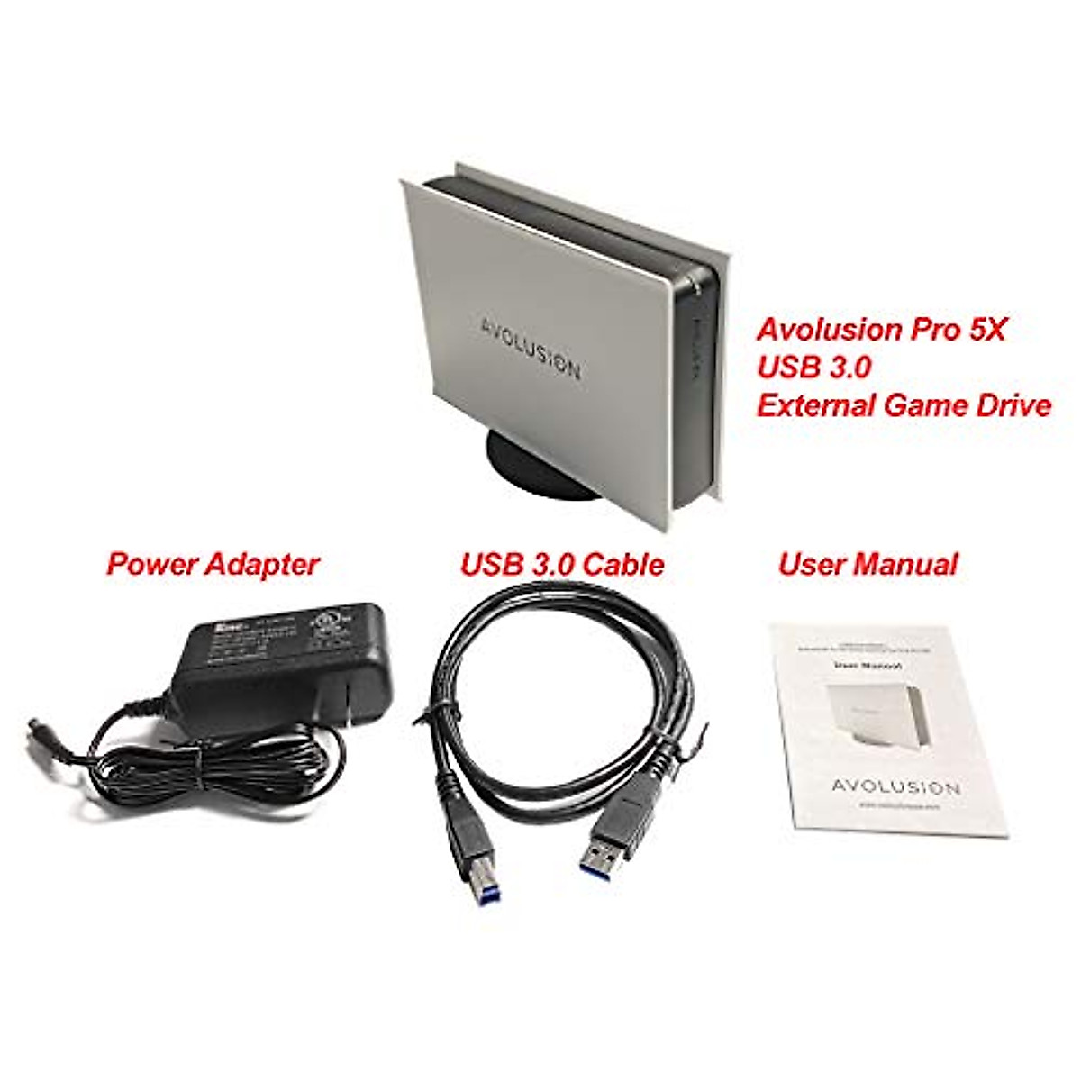 Avolusion PRO-5X Series 3TB USB 3.0 External Gaming Hard Drive for PS5 Game Console (White) - 2 Year Warranty