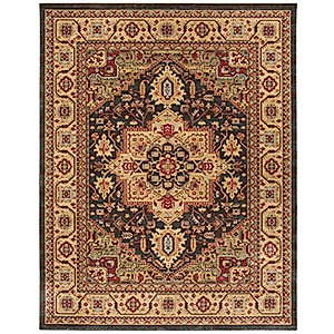 SAFAVIEH Mahal Collection 8' x 10' Navy / Natural MAH656E Traditional Oriental Non-Shedding Living Room Bedroom Dining Home Office Area Rug