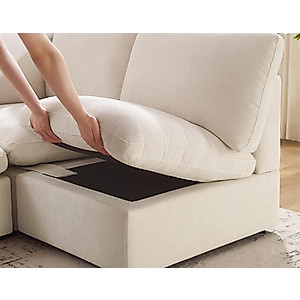 VANOMi Modular Sectional Sofa, Convertible Sleeper Sofa Modular Sectional Sofa Bed with Ottoman, 6-seat Sectional Sofas for Lving Room