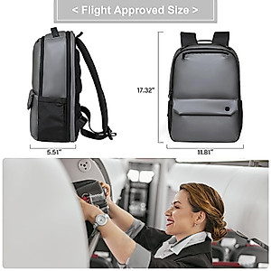 Hanke Carry on Backpack Toiletry Travel Laptop Backpack for Men & Women, Durable Rucksack Weekender Bag Daypack(Mineral Grey)