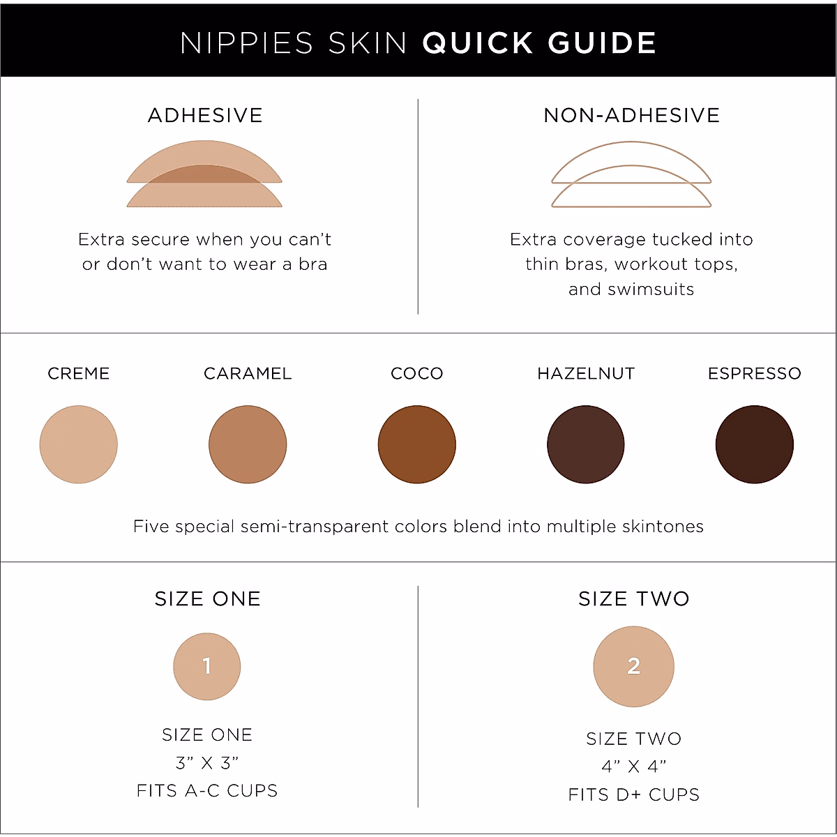 Nippies Non-Adhesive Bra Liner Nipple Covers for Women – Reusable Silicone No-Show Inserts Bra Pad Enhancements with Travel Box - Caramel
