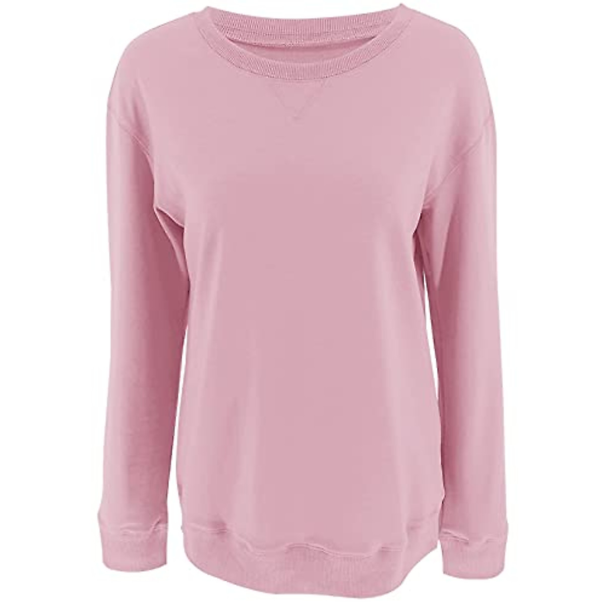 Orchidays Womens Casual Crewneck Sweatshirts Long Sleeve Cute Tunic Tops Loose Fitting Pullovers (Pink,XX-Large,Adult,Female,US,Alpha,XX-Large,Regular,Regular)