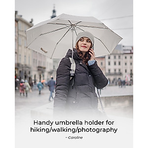 Huriia - Hands-Free Umbrella Holder, Wearable Portable Umbrella Strap, Fits Any 8-10mm Small Umbrella for Backpack Use, Essential Traveling Accessories for Daily Use