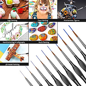 Miniature Paint Brushes,10Pcs Small Fine Tip Paintbrushes, Micro Detail Paint Brush Set, Triangular Grip Handles Art Brushes Perfect for Acrylic, Watercolor, Oil, Craft, Models, Warhammer 40k (Black)